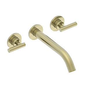 indare Wall Mount Tub Filler， Brass High Flow Tub Filler Brushed Gold Roman Tub Faucet， Bathtub Faucets with 2 Handles， Long Spout Reach