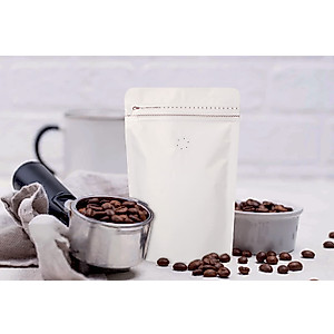 Flysogan 8oz 50pcs Aluminum Foil Stand Up Zipper Coffee Pouch Bags With Valve (Pull Tab Open) (50 Pieces,8 oz/0.5 lb)