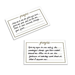 Lillian Rose White Distressed Box with Prayer Cards, 6.5", off-white (BX115)