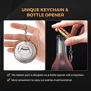 BEAMNOVA Metal Button Parts Supplies 100 Set of 58mm / 2.28 in (2-1/4 inch) Keychain Bottle Opener for Button Maker Machine, Every Set Includes Metal Bottom, Top, Chain & Plastic Film