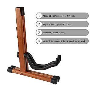 Neboic Guitar Stand, Wood Acoustic Guitar Stand, Electric Guitar Stand，Bass Classic banjo Guitar Stand, Portable Guitar Stand Holder for Multiple Guitars, Guitar Accessories