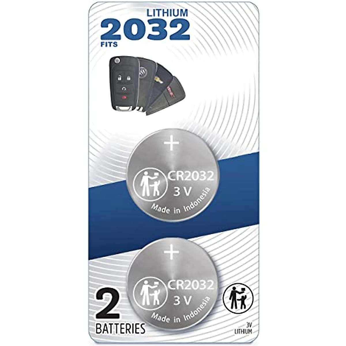 (2 Pack) CR2032 2032 Remote Key Fob Keyless Battery OEM (Bundle W. Tool) 2010-2016 for Buick Chevy Chevrolet GMC Encore Lacrosse Regal Verano Camaro SS Etc. (OHT01060512) - FITS 3, 4, and 5 Buttons