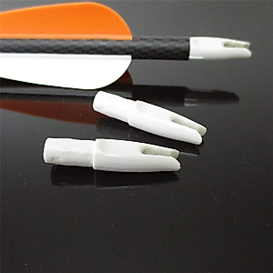 Letszhu Archery Arrows Nocks 6.20mm/.244" Inside Diameter Plastic Insert Tail for Hunting Target Shooting (White)