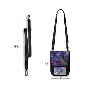 ALAZA Galaxy And Nebula In Space Small Crossbody Wallet Purse Cell Phone Bag Rfid Passport Holder with Credit Card Slots