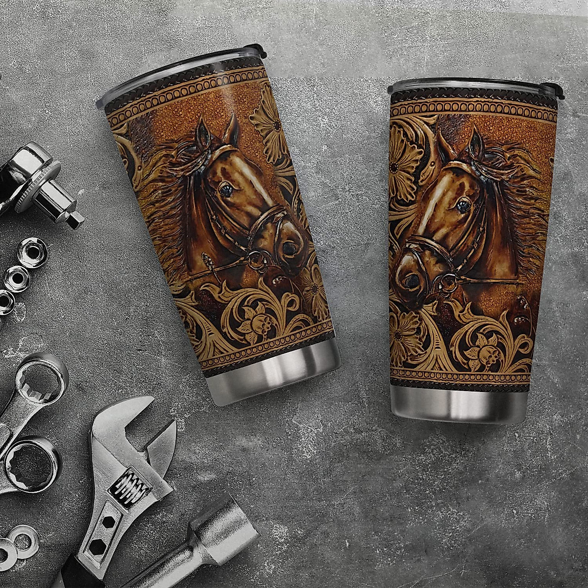 64HYDRO 20oz Horse Gifts for Girls, Women, Men, Country Gifts, Best Gifts for Horse Lovers, Valentines Day Gifts for Him, Her, Equestrian Gifts, Horse Tumbler Cup, Insulated Travel Coffee Mug with Lid