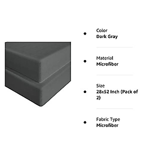 FLXXIE 2 Pack Microfiber Fitted Crib Sheets, Super Soft and Cozy Toddler Fitted Sheets for Standard Crib and Toddler Mattresses, 28x52, Dark Grey