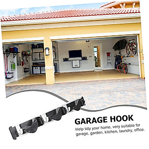 OKUMEYR 2pcs Mop Holder Wall Mount Tool Organizers Cleaning Supplies Organizer Wall Mounted Organizer Nail Broom Holder Mops Wall Utility Rack Shelf Rakes Dustpans Hanger Black Abs