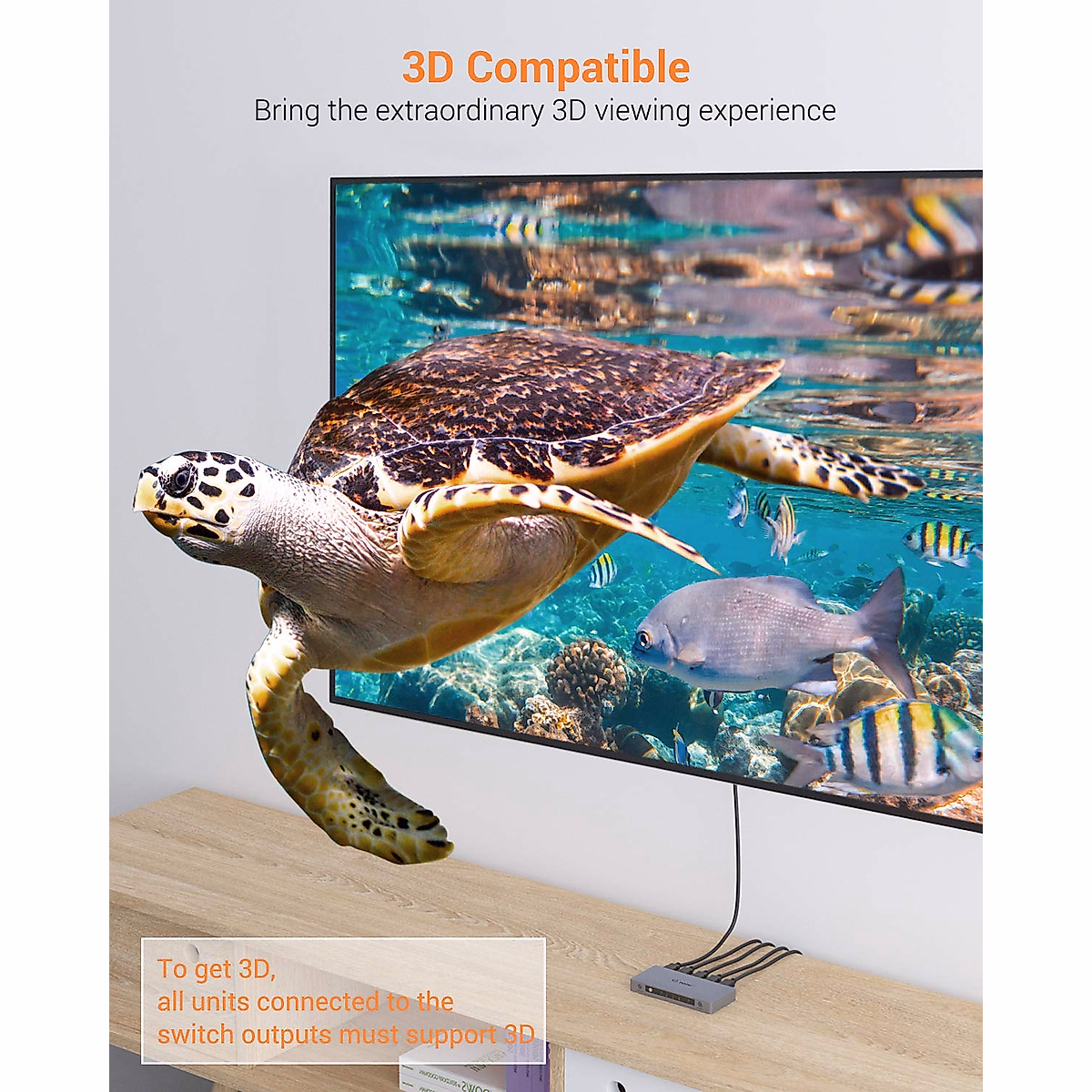 TOTU HDMI Switch 4 Ports (4 x 1) 4K 60Hz HDMI 2.0 Switcher with IR Remote Control Support HDR & HDCP 2.2 Pass-Through & 3D &Full HD 1080P, Compatible for PS3/PS4, Xbox 360/One, HDTV, Blu-Ray Player