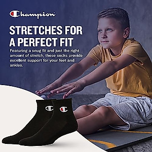 Champion Boys Socks and Girls Socks 12 Pair Crew Low Cut No Show Ankle Quarter Socks for Girls