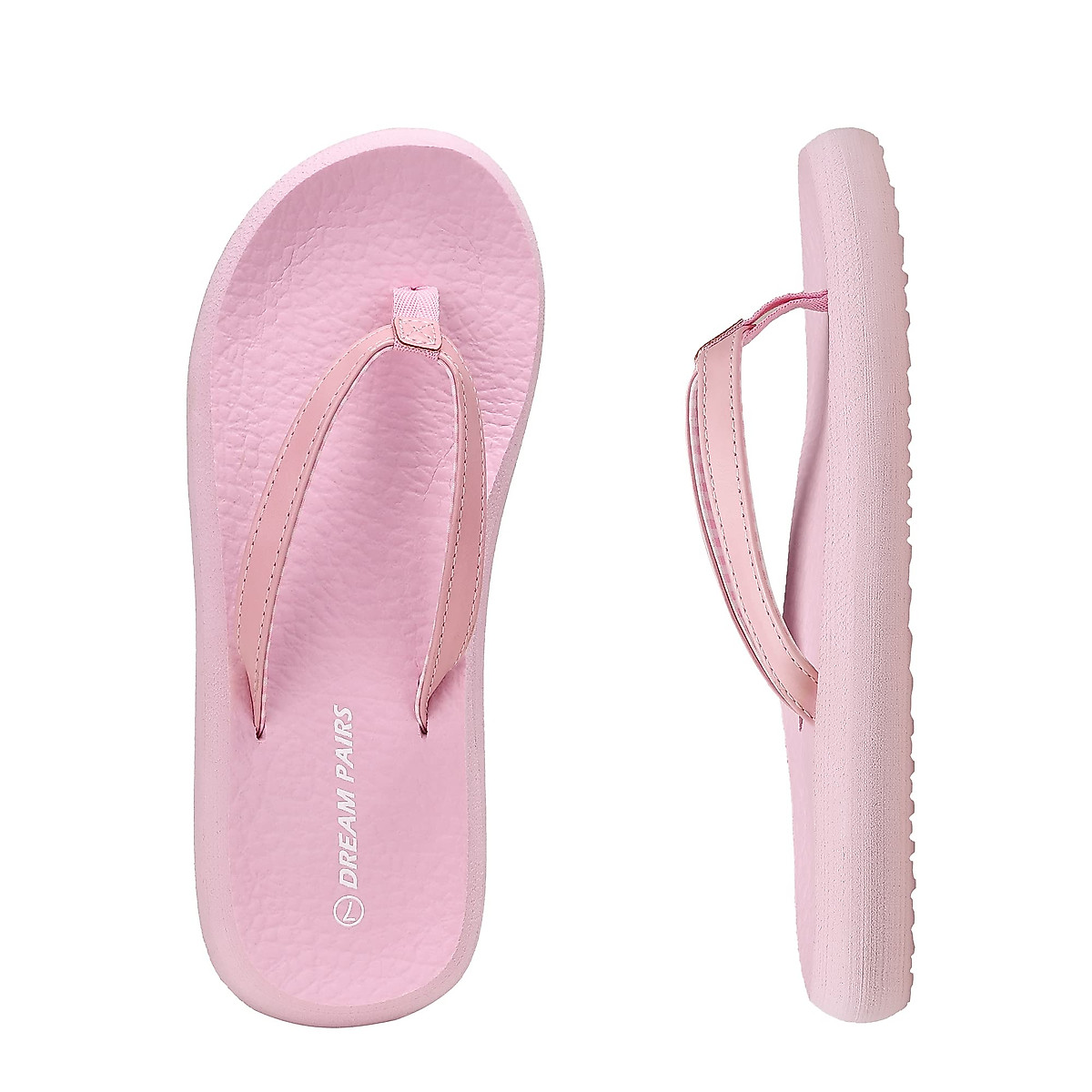 DREAM PAIRS Womens Arch Support Flip Flops Comfortable Soft Cushion Summer Beach Thong Sandals SDFF2224W Pink - 8