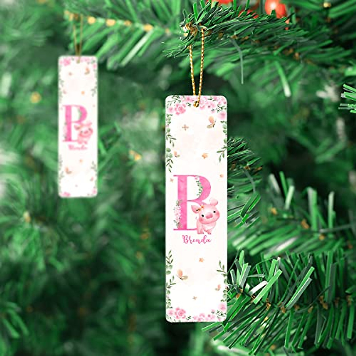 GOLEEX Personalized Initial Bookmark Animal Pig Magnetic Bookmarks Customized Name Letter Page Markers Cute Bookworm Gifts for Book Lovers Readers Students Women Girl at Christmas