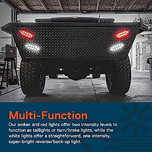 TRUE MODS 2pc 6 inch Red Oval LED Trailer Tail Light Kit [DOT FMVSS 108] [SAE S2T2I6] [Surface-Mount] [IP67 Waterproof] [Stop Turn Tail] Trailer Brake Lights for Boat Trailer RV Trucks
