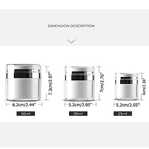 2Pcs Airless Pump Jar, Cream Jar Vacuum Bottle Portable Lotion Dispenser, Empty Refillable Travel Face Cream Lotion Container Pot for Makeup,Essence,Moisturizer,Eye Cream (Size : 30ml)