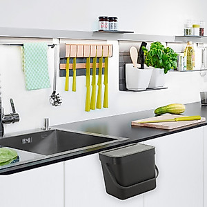 Kitchen Trash Can with Lid, Hanging Trash Can Small Kitchen Waste Basket, Kitchen Compost Bin for Counter Top, Under Sink Or Wall Mount, Cabinet Trash Can Hanging