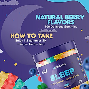Purganic Melatonin Gummies for Sleep - 100ct