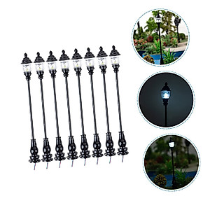 Uonlytech 24 Pcs Model Garden Lamp Miniature Mini Street Light Model Miniature Decor Garden Lamp Miniature Small Garden Decor Mini Lamp Model Mini Garden Lamp Mini Lamp Statue