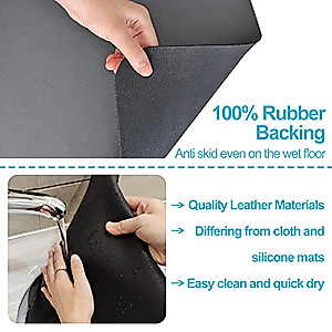 Dish Drying Mat for Kitchen Counter, 24"x16" Dish Drying Pad with Non-slip Rubber Backed, Hide Stain Anti Absorbent for Kitchen Counter, Drying Mat for Coffee Machine Dish Rack