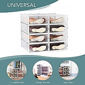 EazeHome Boot Box, Boot Storage, Boot Storage Solutions, 8 Pack Plastic Boot Storage Boxes, Stackable Storage Bins, Tall Boot Storage, Boot Storage Boxes for Tall Boots, Under Bed Boot Storage