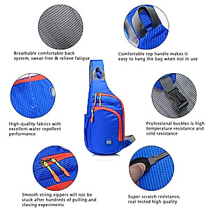 Peicees Medium Sling Backpack Waterproof Unisex Shoulder Bag Chest Crossbody Daypack