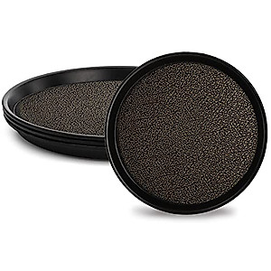 Frcctre 4 Pack Restaurant Serving Tray, 12 Inch Plastic Round Serving Trays Non-Slip Cafeteria Trays, Fast Food Tray Food Serving Trays Server Tray for Home, Party, Events