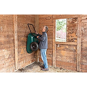 Marathon Yard Rover – 2 Tire Wheelbarrow Garden Cart - Green/Black