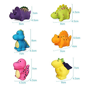 Bath Toys Floating Dinosaur Bath Toys(6PCS),Baby Soft Bath Time Toys,Bathtub Learning Dinosaur Bath Toys and Bathroom Toys for Toddlers