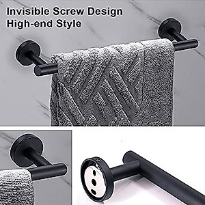 12 inches Hand Towel Bar Bathroom Rack Towel Holder Kitchen Dish Cloth Hanger RUSTPROOF Thicken SUS 304 Stainless Modern Look (Matte Black, 12inch)