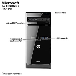 HP Pro 3500 Micro Tower Business Computer PC, Intel Core Quad i5 3470 up to 3.6 GHz, 4 GB DDR3, 500 GB, WiFi, BT, VGA, DVI, Windows 10 64 Bit-Multi-Language Supports English/Spanish/French(Renewed)