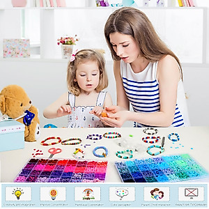 QUEFE 18000pcs, 180 Colors Clay Beads, Charm Bracelet Making kit with Letter Beads Charms, Polymer Heishi Beads for Jewelry, for Crafts Christmas Gifts