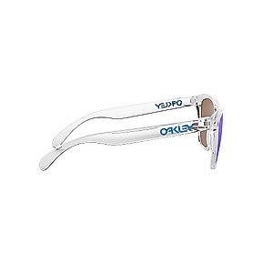 Oakley OO9013 Frogskins Sunglasses+ Vision Group Accessories Bundle (Crystal Clear/Prizm Sapphire (9013D0))