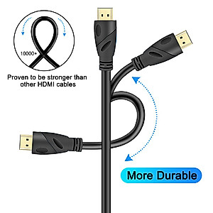 4K HDMI Cable-Jorenca 100FT(HDMI 2.0,18Gbps) Ultra High Speed Gold Plated Connectors,Ethernet Audio Return,Video 4K,FullHD1080p 3D Compatible with Xbox Playstation Arc PS3 PS4 PS9 PC HDTV-Black