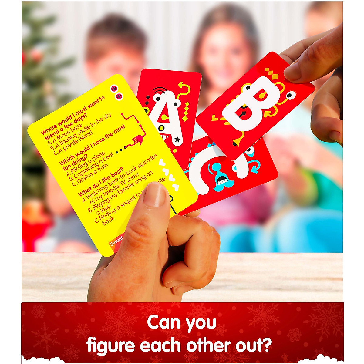 SUSSED The Wacky ‘What Would You Do?’ Social Card Game - Kids Stocking Stuffer & Family Travel Game - Fun & Easy to Play - All Ages 6 and Up - Hello Yellow Deck