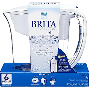 Brita Small 6 Cup Water Filter Pitcher with 1 Standard Filter, BPA Free – Space Saver, White