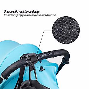 Topwon Strollers Hooks with Wrist Strap,Universal Handy Hook for Strollers/Walkers/Buggy -2Pcs
