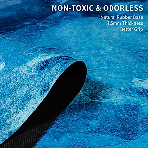 SNAKUGA Travel Yoga Mat, Non Slip Exercise Suede Mat with Carry Bag, All-Purpose Fitness Mat with High Density Anti-Tear Surface for Women, Ideal for Pilates Workout (72'' x 26'' x 1.5mm Thick)