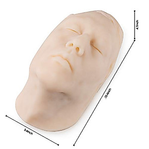 Injection Training Mannequin Face Model Head Model for Micro-Plastic Teaching, Practice Training to Medical Student, Doctor, Esthetician