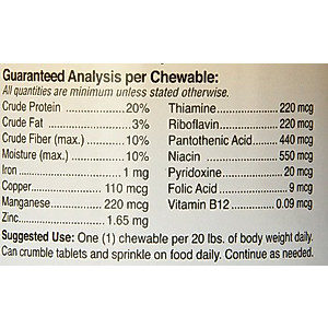 Nutri-Vet Brewer's Yeast and Garlic Chewable Tablets for Dogs - Veterinarian Formulated to Support the Immune System and a Healthy Skin & Coat - 500 Chewable Tablets