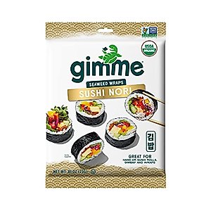 gimMe Organic Roasted Seaweed - Restaurant-style Sushi Nori Sheets - 0.81 Ounce