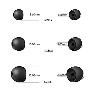 TEEMADE Replacement Ear Tips for Galaxy Earbuds S8 - Earphone Earpads Ear Gels 12 Pieces (Black)