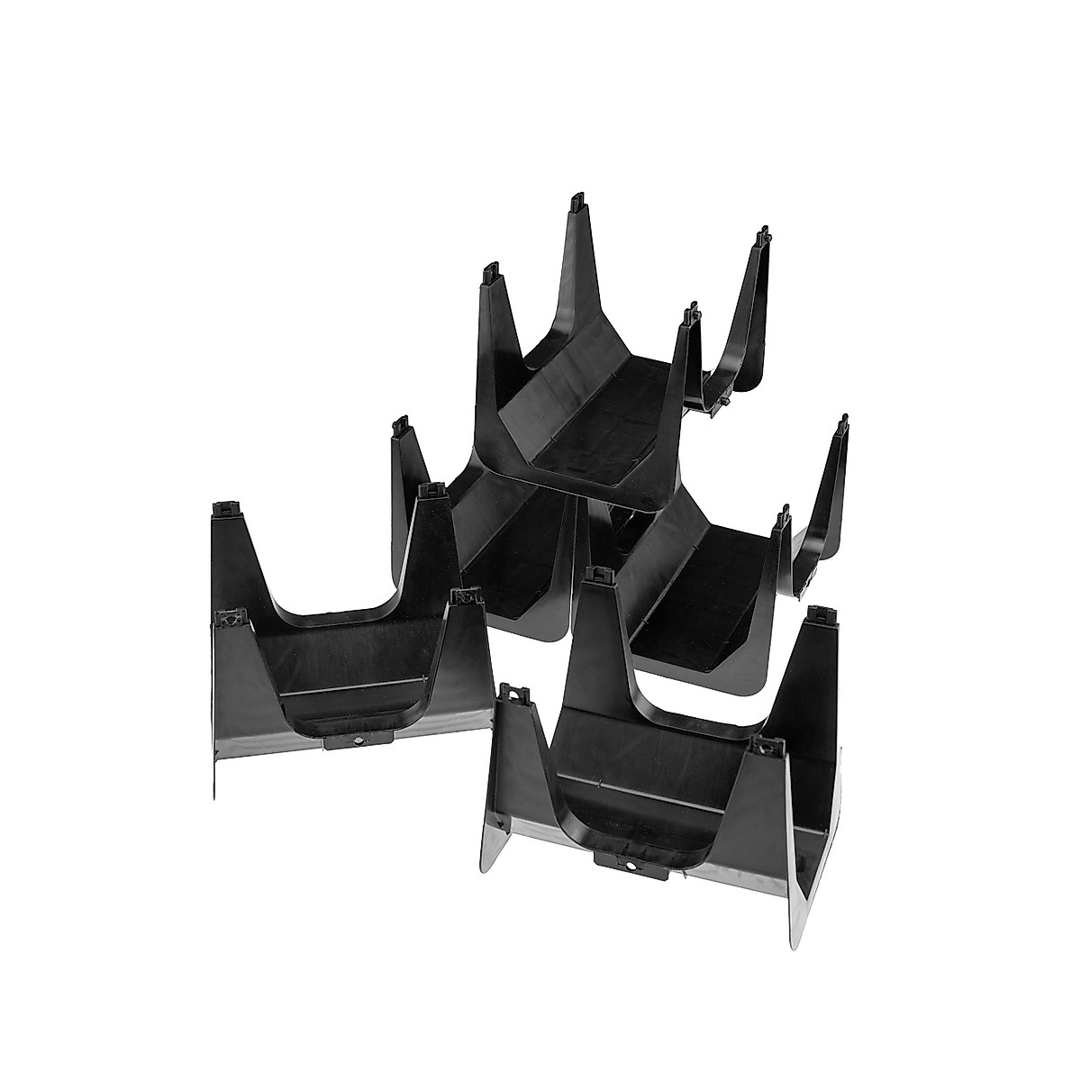 Clever Chef Premium Stackable Wine Rack Custom Wine Storage, Snap & Stack Design Perfect to Fit Any Space, Sturdy & Lightweight Plastic, Pack of 5 Wine Racks, Black