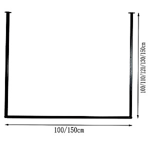 Wall-Mounted Heavy-Duty Clothes Rails, Metal Clothing Display Racks, Suspended Commercial Ceiling Hangers, Ceiling-Mounted Hangers/Black / 100cm×100cm