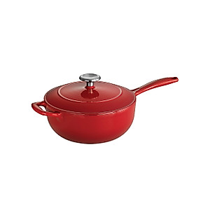 Tramontina Enameled Covered Saucier Cast Iron 3-Quart Gradated Red, 80131/061DS