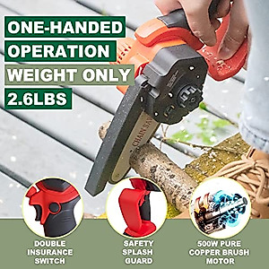 T TOVIA Cordless Power Chainsaw for Makita 18V Battery(Battery NOT Included), 4 Inch Hand-held Mini Pruning Saw for Wood Cutting, Tree Trimming, Camping