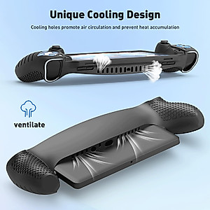 Foluck 3 in 1 Accessoris Set Compatible with Playstation Portal, EVA Carrying Case for PS5 Portal, Soft Silicone Protective Cover, 2 Pack Screen Protector, Ps Portal Accessories, Black