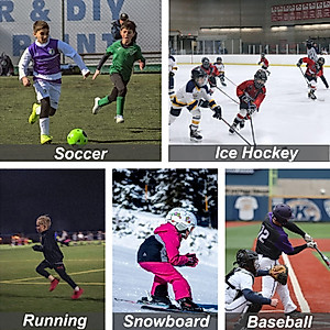 DEVOROPA Youth Boys' Compression Leggings Sports Tights Fleece Lined Thermal Base Layer Pants White L