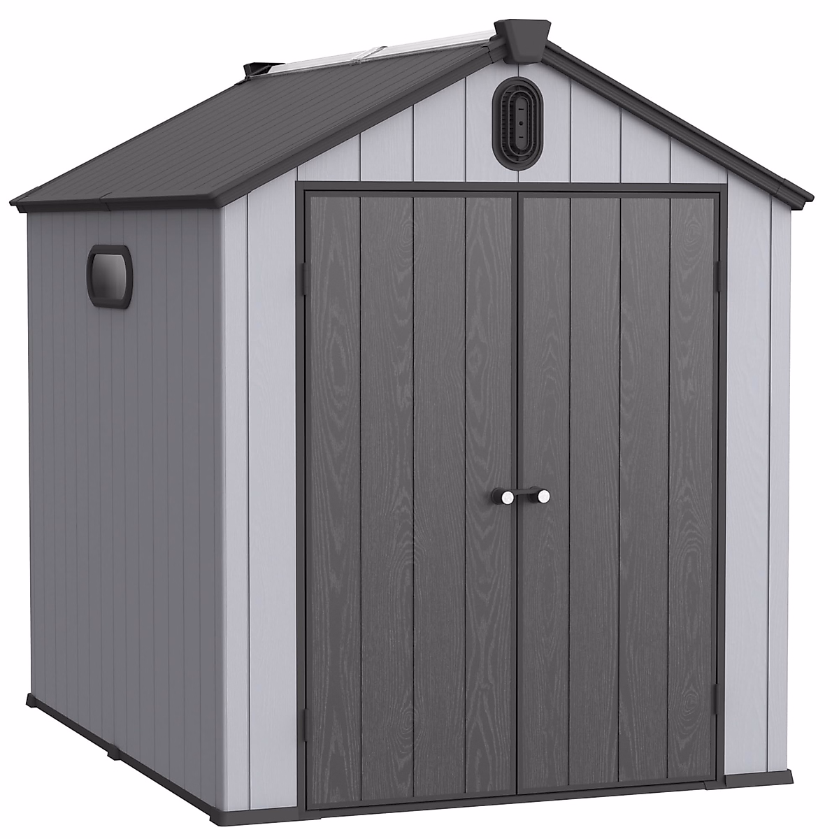 HXCQYGL XWT012 6 * 8ft Plastic Storage shed for Backyard Garden Big Spire Tool Storage (94.49-73.62-87.01)
