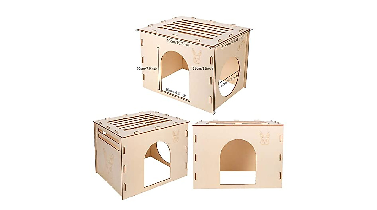 Woiworco Wooden Rabbit Hideout: Safe & Fun Bunny Castle