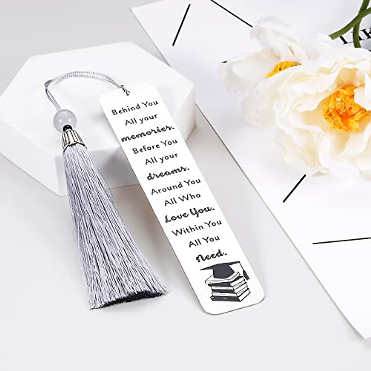 Inspirational Bookmark Class of 2023 Graduation Gifts for Her Him College High School Senior Graduation Birthday Gifts Bookmarks with Tassel for Book Lover Reader Boy Girl from Mom Teacher to Student