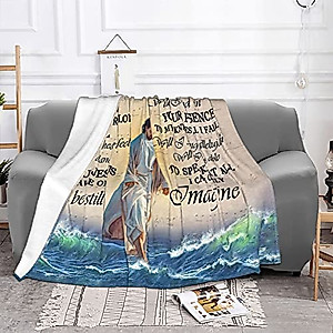 TRUDAY Jesus Christ Blanket Christian Religious Throw Faith Inspirational Gifts for Women Men Warm Soft Plush Lightweight Fleece Flannel Winter Bedding Kids 40''x50''