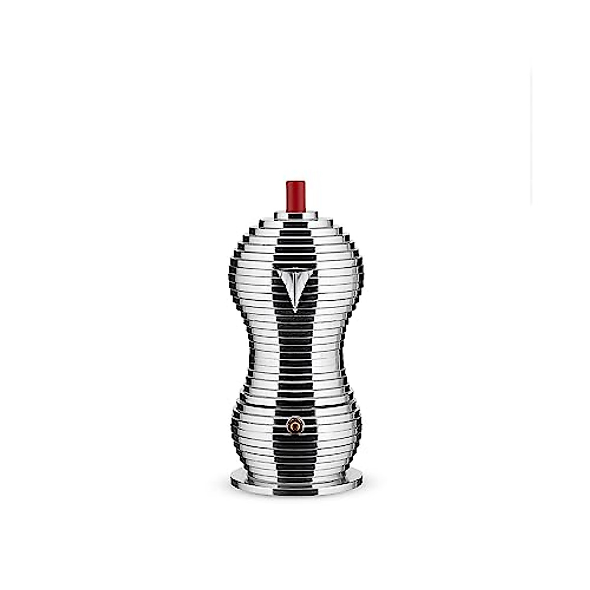 Alessi MDL02/3 R Pulcina Stove Top Espresso 3 Cup Coffee Maker in Aluminum Casting Handle And Knob in Pa, Red